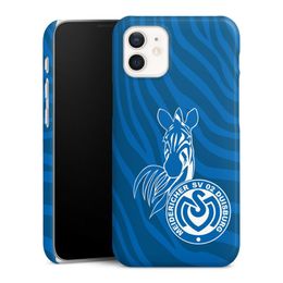 DeinDesign iPhone 12 mini Handy Premium Case Smartphone Handyh&uuml;lle Schutzh&uuml;lle gl&auml;nzend Merchandise Msv Duisburg Zebra Premium Case