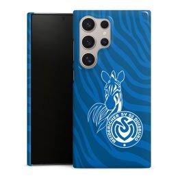 DeinDesign Galaxy S24 Ultra Handy Premium Case Smartphone Handyh&uuml;lle Schutzh&uuml;lle gl&auml;nzend Merchandise Msv Duisburg Zebra Premium Case