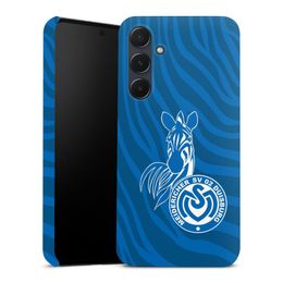 DeinDesign Galaxy A55 5G Handy Premium Case Smartphone Handyh&uuml;lle Schutzh&uuml;lle gl&auml;nzend Merchandise Msv Duisburg Zebra Premium Case
