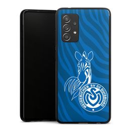 DeinDesign Galaxy A52s 5G Handy Silikon H&uuml;lle Case schwarz Handyh&uuml;lle Msv Duisburg Merchandise Zebra