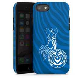 DeinDesign iPhone SE (2020) Handy Panzer Handyh&uuml;lle robuste Outdoor H&uuml;lle Schutzh&uuml;lle matt Merchandise Zebra Msv Duisburg Tough Case