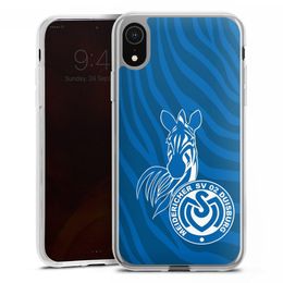 DeinDesign iPhone Xr Handy Silikon H&uuml;lle Case transparent Handyh&uuml;lle Merchandise Msv Duisburg Zebra Silikon Case