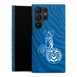 DeinDesign Galaxy S23 Ultra Handy Premium Case Smartphone Handyh&uuml;lle Schutzh&uuml;lle matt Merchandise Msv Duisburg Zebra Premium Case