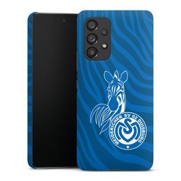 DeinDesign Galaxy A53 5G Handy Premium Case Smartphone Handyh&uuml;lle Schutzh&uuml;lle gl&auml;nzend Merchandise Zebra Msv Duisburg Premium Case