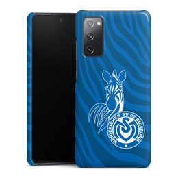 DeinDesign Galaxy S20 FE Handy Premium Case Smartphone Handyh&uuml;lle Schutzh&uuml;lle gl&auml;nzend Merchandise Msv Duisburg Zebra Premium Case