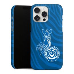 DeinDesign iPhone 15 Pro Max Handy Premium Case Smartphone Handyh&uuml;lle Schutzh&uuml;lle gl&auml;nzend Merchandise Msv Duisburg Zebra Premium Case