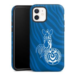 DeinDesign iPhone 12 mini Handy Panzer Handyh&uuml;lle robuste Outdoor H&uuml;lle Schutzh&uuml;lle matt Merchandise Msv Duisburg Zebra Tough Case