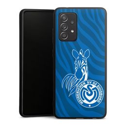 DeinDesign Galaxy A52s 5G Handy Premium Silikon H&uuml;lle Handyh&uuml;lle schwarz Case Msv Duisburg Merchandise Zebra Silikon Premium Case