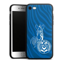 DeinDesign iPhone SE (2020) Handy Premium Silikon H&uuml;lle Handyh&uuml;lle schwarz Case Merchandise Zebra Msv Duisburg Silikon Premium Case