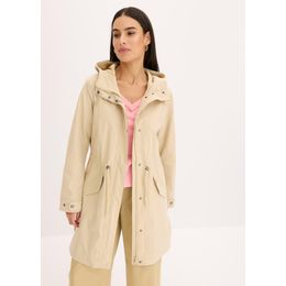 bonprix Long-Parka mit Kapuze, beige, Gr.36, bequemer Parka mit Kapuze, 65% Baumwolle