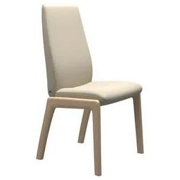 Polsterstuhl stressless "Laurel", beige (cream batick, walnuss), B:57cm H:105cm T:60cm, Leder BATICK: BATICK ist ein leicht korrigiertes, durchgef&auml;rbtes und genarbtes M&ouml;belleder, bei dem die meisten Unebenheiten und Spuren in der Regel entfernt wurden., St&uuml;hle, Polsterstuhl, High Back, Gr&ouml;&szlig;e L, mit abgerundeten Beinen in Walnuss