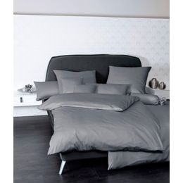 Bettwäsche Janine "Colors 31001", grau, B/L: 240cm x 220cm, 1 Stk., 2 Stk., Mako-Satin, B/L: 80cm x 80cm & 80cm x 80cm, 3 Stk., Mako-Satin, Obermaterial: 100% Baumwolle, Bettwäsche, feinfädige uni Bettwäsche für alle Jahreszeiten, Markenreißverschluss