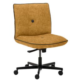 mayer Sitzmöbel Drehstuhl MAYER SITZMÖBEL "myCOSYWORXX Homeoffice Sessel", gelb (senf, schwarz), B:58cm H:89cm T:64cm, Stoff, Stühle, besonders bequem gepolstert