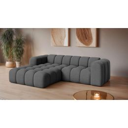 Ecksofa OTTO HOME, B:248cm H:72cm T:186cmanthrazit, 100% Polyester, Sofas, "KALLIE Design-Sofa mit Wellenunterfederung, Bubble-Optik, 248/186/72cm",