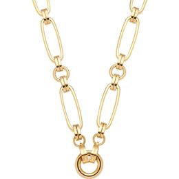 Charm-Kette Leonardo "Halskette Mathilde Clip&Mix", gold (gelbgoldfarben), Halsketten, Damen, Edelstahl, L: 65 B: 8mm, B:8mm