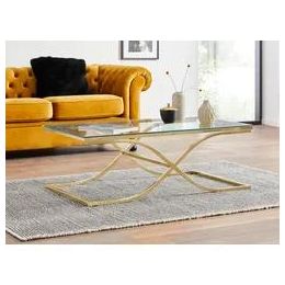 Couchtisch Home Affaire "TOPSELLER", gold, B:120cm H:42cm T:70cm, Tische, Couchtisch, Ma&szlig;e (B/T/H): (120/70/42), Gestell in Gold-Optik