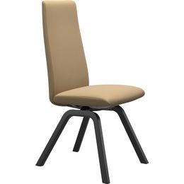 Polsterstuhl stressless "Laurel", beige (sand paloma, schwarz), B:49cm H:105cm T:60cm, Leder PALOMA: PALOMA ist ein durchgefärbtes Semianilin-Möbelleder mit natürlicher Narbung., Stühle, Polsterstuhl, High Back, Größe M, mit schräggestellten Beinen in Schwarz