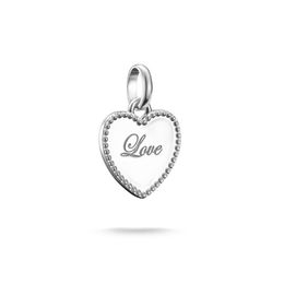 Charm Herz Thomas Sabo "Charm Love-Herz - Connect", silber (silberfarben), Charms, Damen, Silber 925 (recycelt)