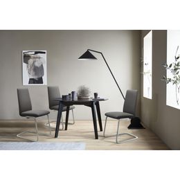 Polsterstuhl stressless "Laurel", grau (rock paloma, chrom matt), B:53cm H:92cm T:59cm, Leder PALOMA: PALOMA ist ein durchgef&auml;rbtes Semianilin-M&ouml;belleder mit nat&uuml;rlicher Narbung., St&uuml;hle, Polsterstuhl, Low Back, Gr&ouml;&szlig;e L, mit Beinen aus Stahl in Chrom matt