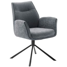 Esszimmerstuhl MCA furniture "DIVERIA", grau (anthrazit, schwarz), B:64cm H:90cm T:66cm, Polyester, Stühle, (2er-Set) 4-Fuss-Stuhl,drehbar 360,belastbar 120 kg,Sitzhöhe ca. 50cm
