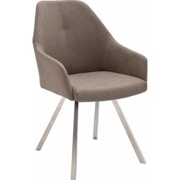 4-Fußstuhl MCA furniture "Madita A-eckig", grau (taupe), B:55cm H:86cm T:63cm, 100% Polyurethan, Stühle, Stuhl belastbar bis 140 Kg