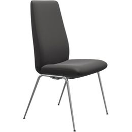 Polsterstuhl stressless "Laurel", grau (rock paloma, chrom gl&auml;nzend), B:57cm H:105cm T:60cm, Leder PALOMA: PALOMA ist ein durchgef&auml;rbtes Semianilin-M&ouml;belleder mit nat&uuml;rlicher Narbung., St&uuml;hle, Polsterstuhl, High Back, Gr&ouml;&szlig;e L, mit Beinen aus Stahl in Chrom gl&auml;nzend