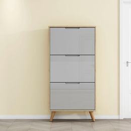 Schuhschrank OTTO HOME "Lund", eichefarben, grau, B:62cm H:125cm T:24cm, FSC-zertifizierter Holzwerkstoff, Schränke, FSC-zertifiziertem Holz, ABS-Kanten, Breite 62 cm