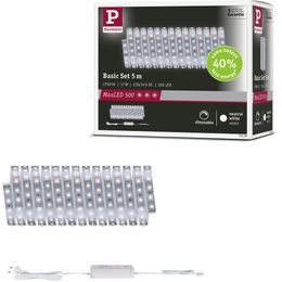 Paulmann LED-Streifen "MaxLED 500 LED Strip Neutralweiß Basisset", silber (silberfarben), Dioden 320 Stk., Gesamtlänge 5m, Lichterketten