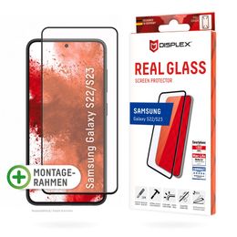 Displex Displayschutzglas "Real Glass Full Cover", schwarz (schwarz, transparent), B:9cm T:19,5mm, Displayfolien, Displayschutzfolie, Schutzfolie, Bildschirmschutz, kratz- & stoßfest