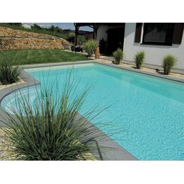 Schwimmbecken KWAD "STYROPORSTEIN POOL ALL INCLUSIVE, BxLxH: 350x700x150 cm", wei&szlig;, B:350cm H:150cm L:700cm, Schwimmbecken, mit R&ouml;mertreppe, inkl. Beckenrandsteine & Poolbeleuchtung