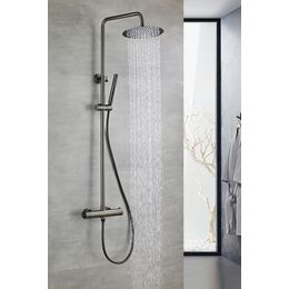 Duschsystem &Oslash;RESUND "Sanddorn", graphit, H:135cm T:9,5cm, Brausegarnituren, &Uuml;berkopfbrause, Regendusche Wellnessdusche in verschiedenen Farben