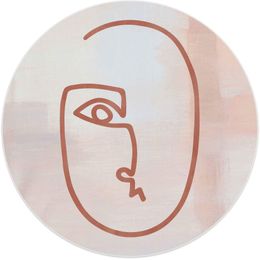 Wandbild Reinders "Wandbild Gesicht Stiftzeichnung - Abstrakt", gr&uuml;n (farbe bild(er): khaki), B:50cm H:50cm, MDF, Bilder