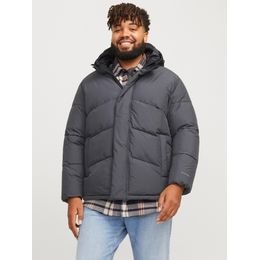 Jack & Jones PlusSize Steppjacke "JJWORLD PUFFER JACKET PLS", Damen, Gr. 3XL, grau (asphalt), Web, Obermaterial: 100% Polyester, JACK & JONES PLUSSIZE, unifarben, normal, gerader Abschluss, Jacken Steppjacke