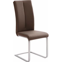 Freischwinger MCA furniture "Paulo 2", braun, B:42cm H:104cm T:61cm, 100% Polyurethan, Stühle, Stuhl belastbar bis 120 kg