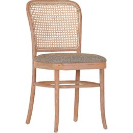 Polsterstuhl GUTMANN FACTORY, beige (natur, natur), 1 Stk., Flachgewebe meliert, 100% Polyester;Recycled Teak, grau gewaschen, Stühle