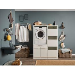 Mehrzweckschrank-Set LAUNDREEZY "LAUNDREEZY LDSK4", weiß, B:117,5cm H:162cm T:67,5cm, Holzwerkstoff, Kastenmöbel-Sets, Breite 117,5 cm