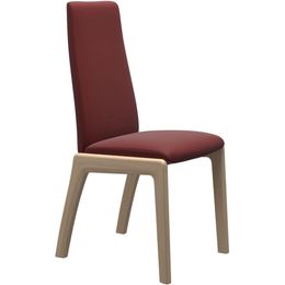 Polsterstuhl stressless "Laurel", rot (cherry paloma, eiche natur), B:57cm H:105cm T:60cm, Leder PALOMA: PALOMA ist ein durchgefärbtes Semianilin-Möbelleder mit natürlicher Narbung., Stühle, High Back, Größe M, mit abgerundeten Beinen in Eiche natur
