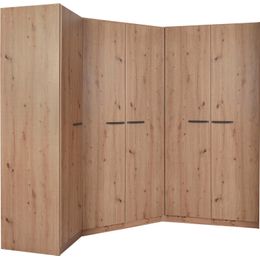 Schrank-Set INOSIGN BY RAUCH "Kleiderschrank Schrank Garderobe Wäscheschrank VANDOR", braun (eiche artisan), B:164cm H:197cm T:208cm, Holzwerkstoff, Kastenmöbel-Sets, 5-türig mit viel Stauraum, Schränke einzeln stellbar MADE IN GERMANY