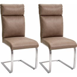 Freischwinger MCA furniture, beige (sand, silberfarben), B:46cm H:106cm T:62cm, Stühle, Stuhl belastbar bis 130 Kg