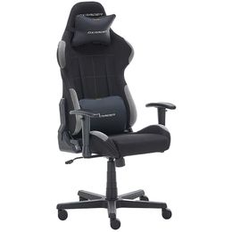 Gaming-Stuhl MCA furniture "DX Racer Formula Gamingchair", schwarz, B:65cm H:121cm T:65cm, Nylon, Polyester, Stoff, Stühle, Gaming,Racing,Design,Lordose,Kissen,Armlehne,drehbar,verstellbar