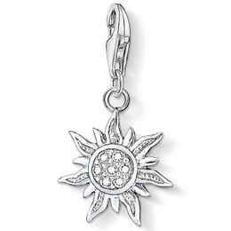 Charm-Einhänger Thomas Sabo "Sonne", bunt (silberfarben, weiß, weiß), Charms, Damen, Silber 925 (Sterlingsilber), mit Zirkonia (synth.)