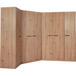 Schrank-Set INOSIGN BY RAUCH "Kleiderschrank Schrank Garderobe Wäscheschrank VANDOR", braun (eiche artisan), B:164cm H:197cm T:253cm, Holzwerkstoff, Kastenmöbel-Sets, 6-türig mit viel Stauraum, Schränke einzeln stellbar MADE IN GERMANY
