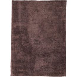 Hochflor-Teppich CarpetFine "Silky, auch als Läufer erhältlich", braun, B:60cm H:20mm L:90cm, Mikropolyester, Teppiche, Shaggy, Langflor, uni, besonders weich, Handarbeit