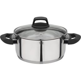 Bratentopf GSW "Como", silber (edelstahlfarben), H:9cm &Oslash;:20cm, T&ouml;pfe, Bratentopf, Induktion