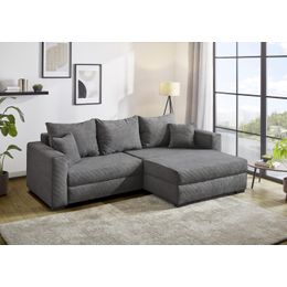 Jockenh&ouml;fer Ecksofa JOCKENH&Ouml;FER GRUPPE "Elmau XL L-Form, B: 261cm", grau, B:261cm T:90cm, Korpus: 100% Polyester;Kissen: 100% Polyester, Sofas, Ecksofa, mit Bettfunktion, Bettkasten & 2 Zierkissen, Topseller