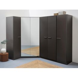 Schrank-Set INOSIGN BY RAUCH "Kleiderschrank Schrank Garderobe Wäscheschrank VANDOR", grau (graumetallic), B:164cm H:197cm T:253cm, Holzwerkstoff, Kastenmöbel-Sets, 6-türig mit viel Stauraum, Schränke einzeln stellbar MADE IN GERMANY