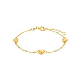 Armband Amor "Hearts", gold (gelbgoldfarben), Armbänder, Mädchen, Gelbgold 375, Made in Germany