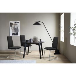 Polsterstuhl stressless "Laurel", schwarz (schwarz batick, chrom matt), B:53cm H:105cm T:60cm, Leder BATICK: BATICK ist ein leicht korrigiertes, durchgef&auml;rbtes und genarbtes M&ouml;belleder, bei dem die meisten Unebenheiten und Spuren in der Regel entfernt wurden., St&uuml;hle, Polsterstuhl, High Back, Gr&ouml;&szlig;e L, mit Beinen aus Stahl in Chrom matt