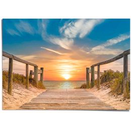 Poster Reinders "Sonnenuntergang am Strand", blau (farbe bild(er): blau), B:140cm H:100cm T:0,1cm, Papier, Bilder, Poster