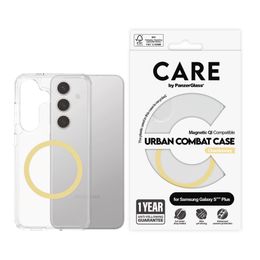 CARE BY PANZERGLASS Handyhülle "Magnetic QI Compatible Urban Combat Case für Samsung Galaxy S25 Plus", gelb, B:11cm H:2,5cm T:20cm, Hüllen, Backcover, Schutzhülle, Handyschutzhülle, Case, Schutzcase, stoßfest